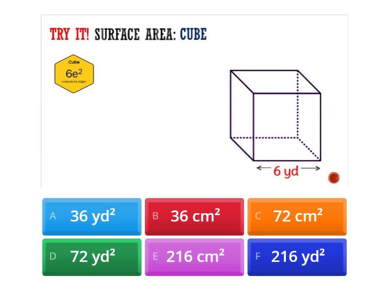 SURFACE AREA: Cube - Quiz
