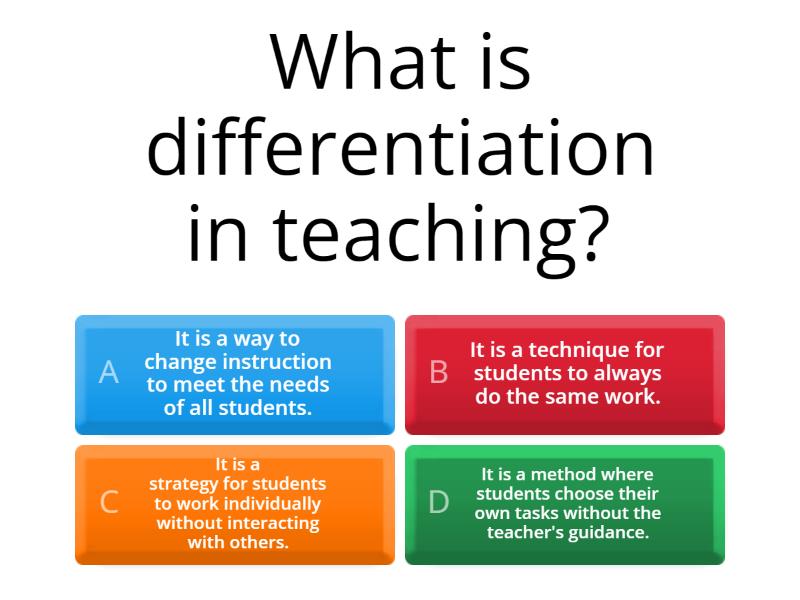 Differentiation and Personalization - Quiz