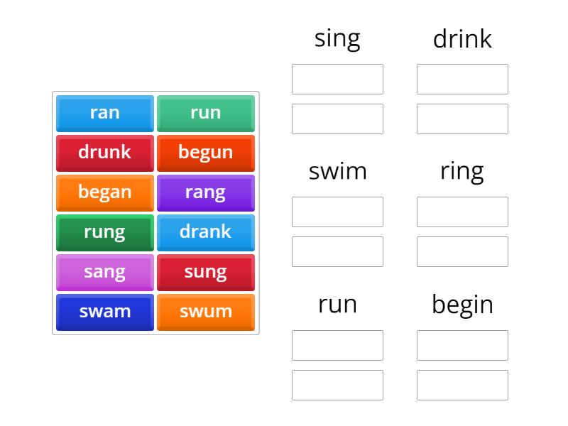 Irregular Verbs 3rd form 3 - Group sort