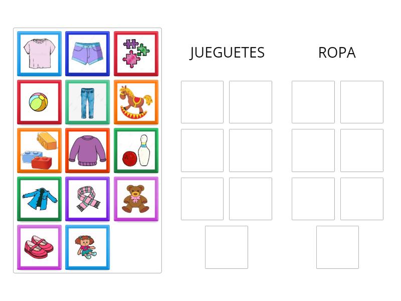 ORDENAR CATEGORIAS JUGUETES Y ROPA - Ordenar por grupo