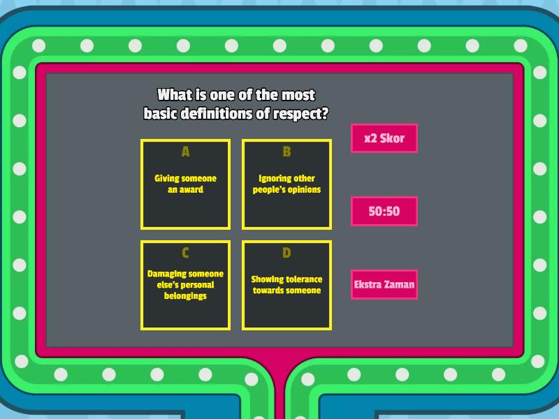 Respect Quiz - Gameshow quiz