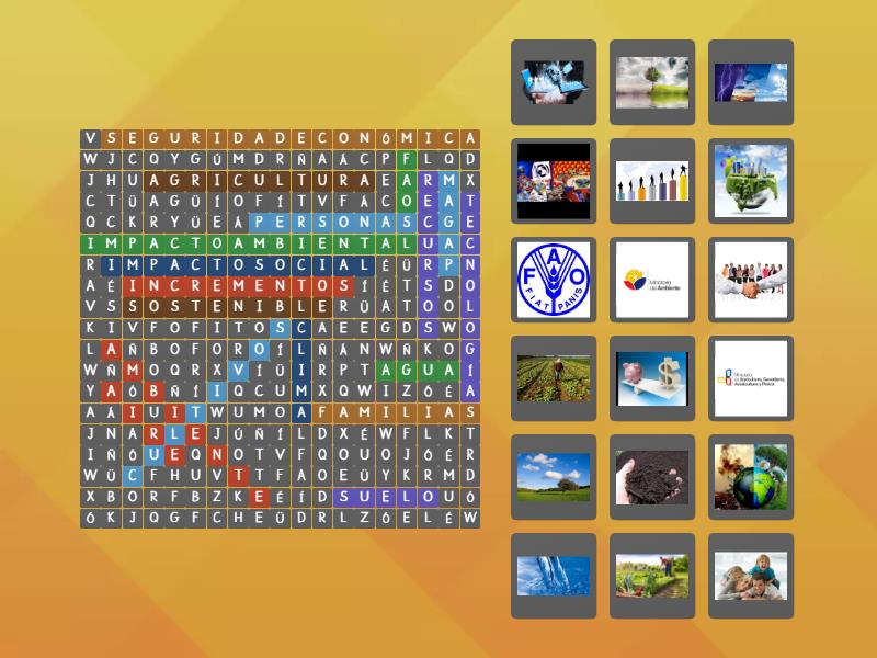 Agricultura Sostenible - Sopa de letras