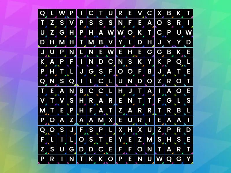 Sub menu pada powerpoint - Wordsearch