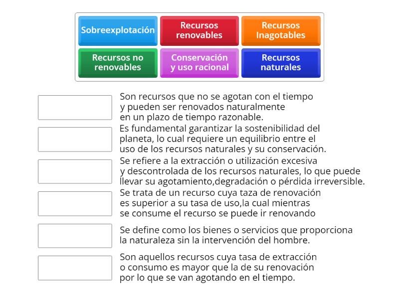 Recursos naturales - Match up