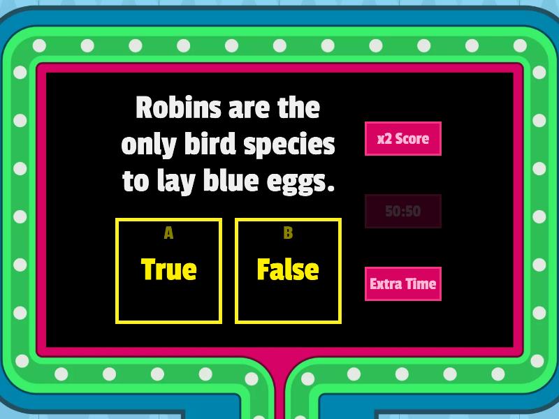 Robin Blue Eggs - Gameshow quiz