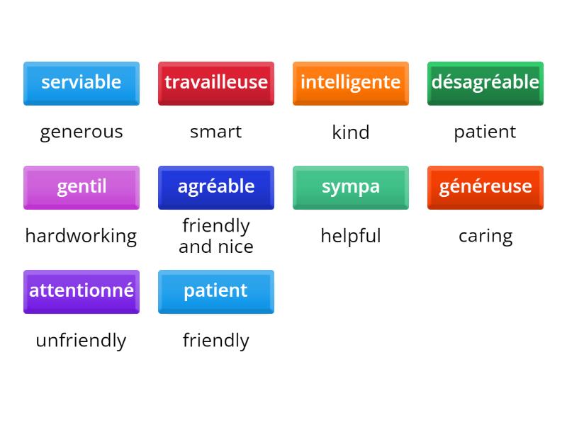 GCSE Unit 2 adjectives - Unscramble