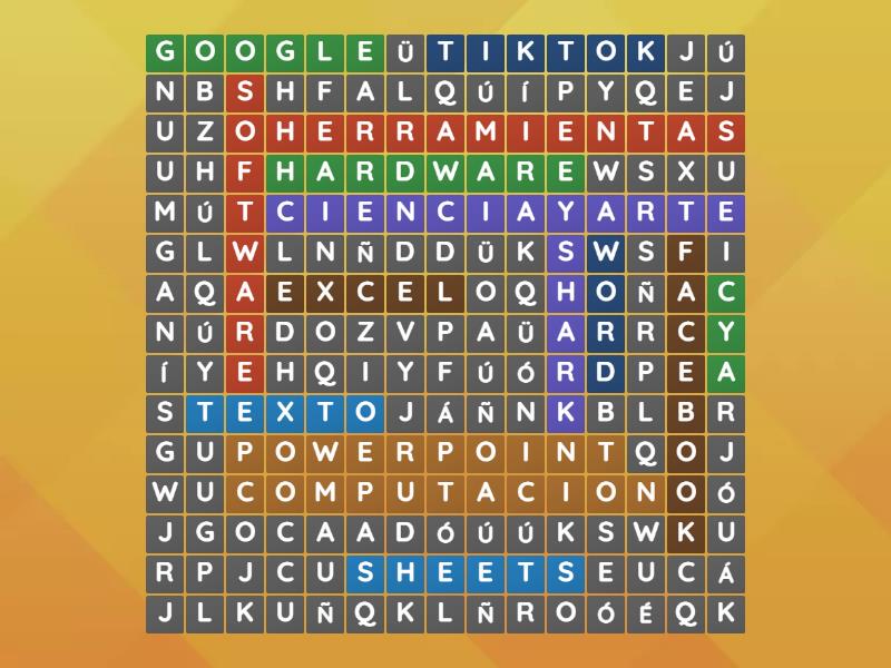Sopa de letras Cya - Wordsearch