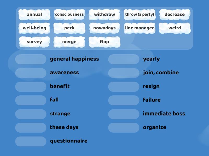 Synonyms 3 March - Match up