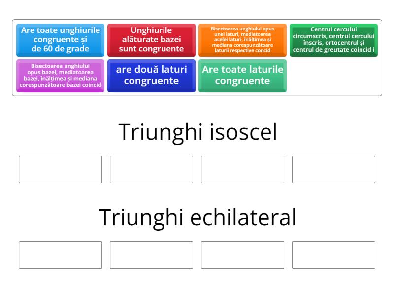 Triunghiul isoscel și echilateral - Group sort