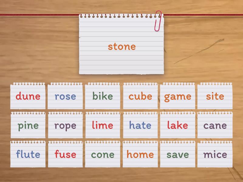 Reading long vowels (rhyming words) - Find the match