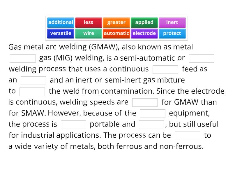 GMAW - Complete the sentence