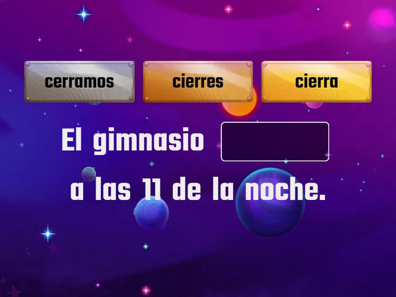 Práctica de verbos irregulares : Preferir, recomendar , cerrar, dormir ...