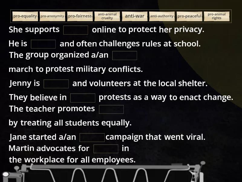 Focus 4 Unit 6 PRO&ANTI - Complete the sentence