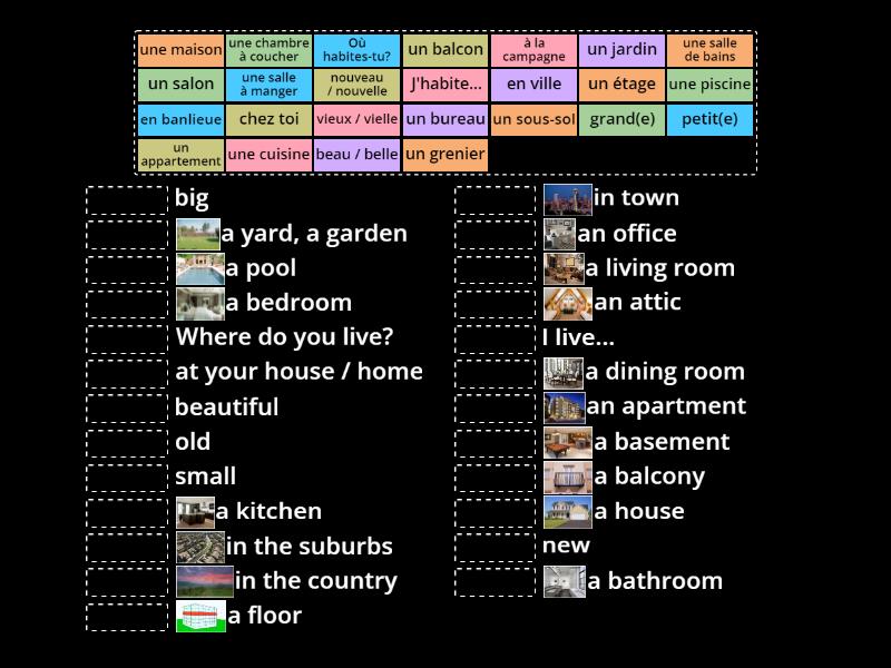 Unit 3: Chez Moi - Match up