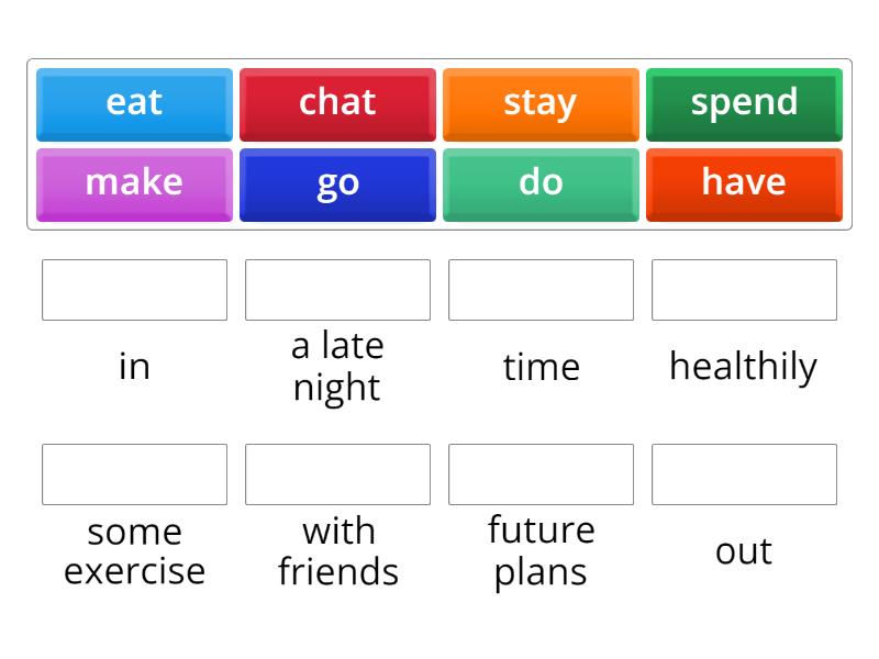 Basic collocations A1-A2 - Match up