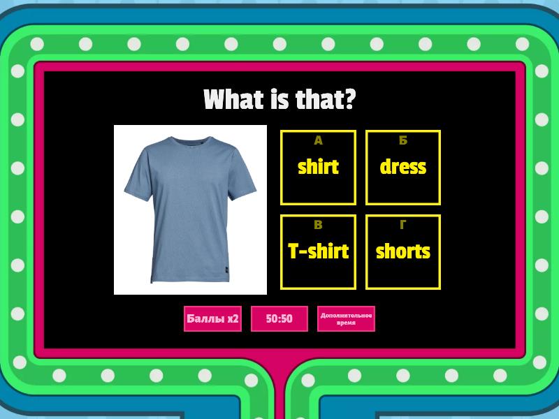 Get ready Starters Unit 5. Clothes - Gameshow quiz