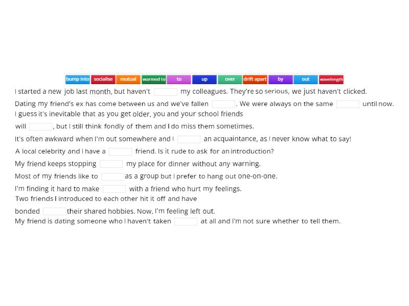 Friendship phrases - Complete the sentence