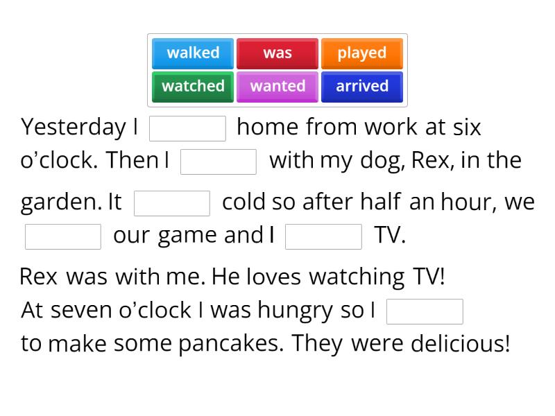 GG2 6.2 Past Simple - Missing word