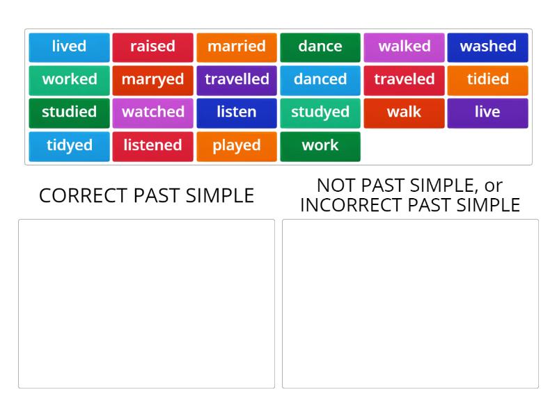3 - Simple Past : regular verbs - Group sort