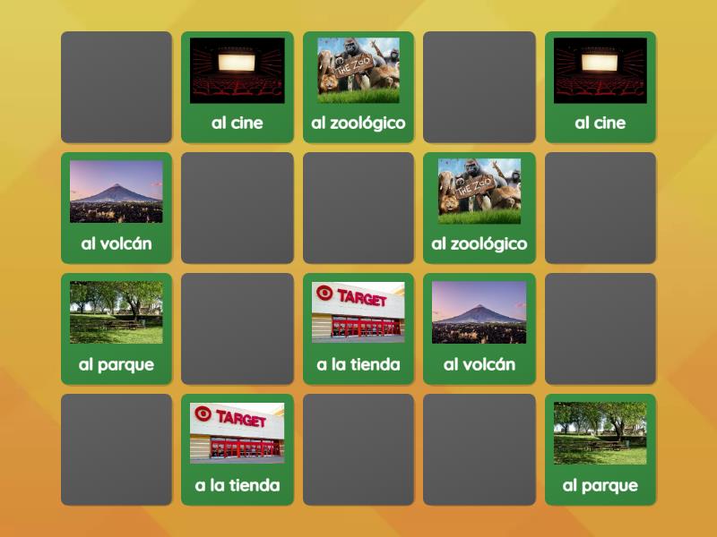 Los lugares - Matching pairs