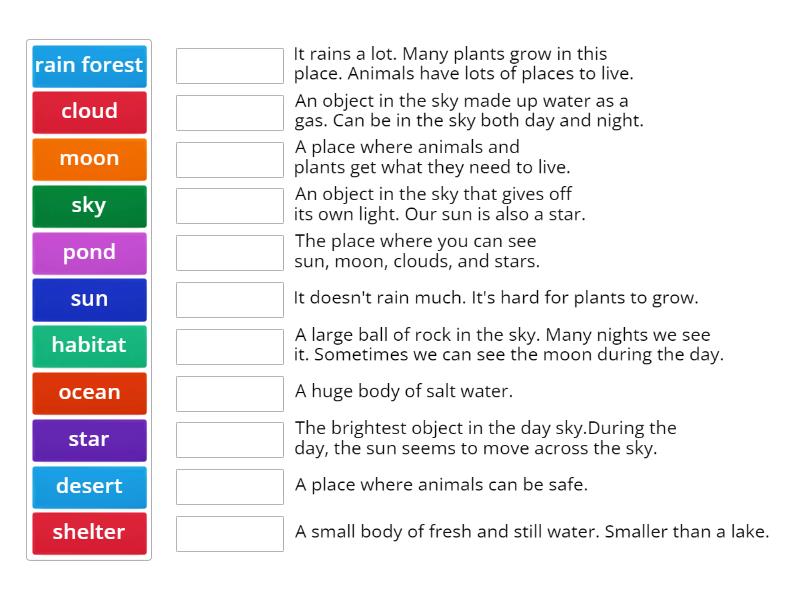 IS Unit 4-5 Words and meanings - Match up