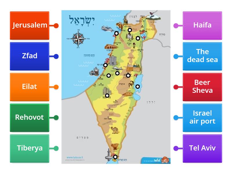 Israel map - Labelled diagram