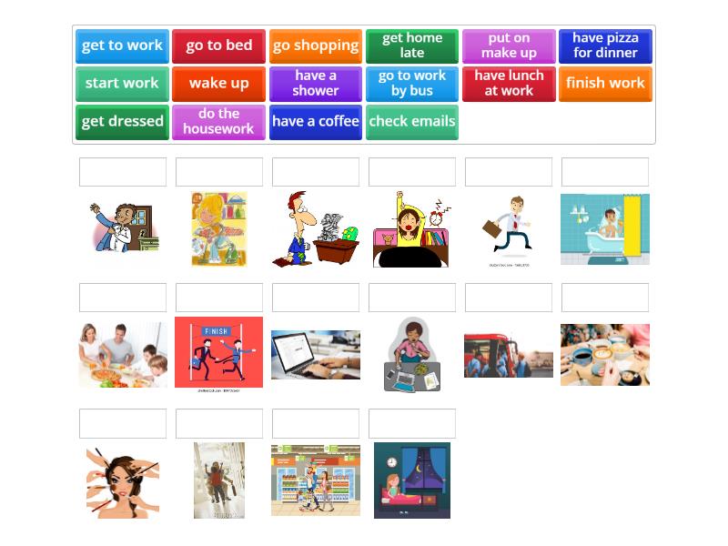 english file elementary 4b daily routine 1 - Match up