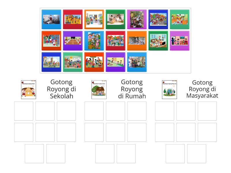 isilah gambar berikut dengan gambar yang sesuai ! - Group sort