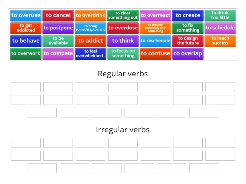 Regular and irregular verbs - Group sort