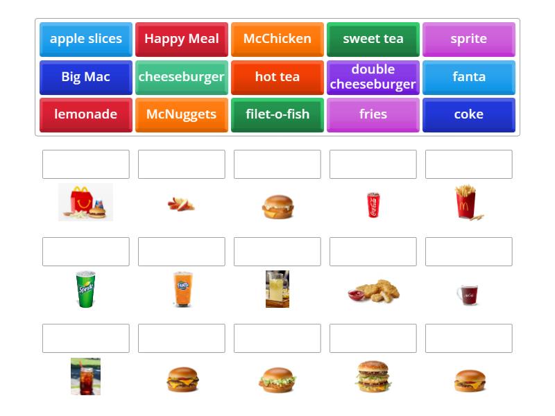 McDonalds Menu matching - Match up
