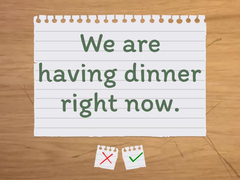 Present Simple vs Present Continuous - Flash cards