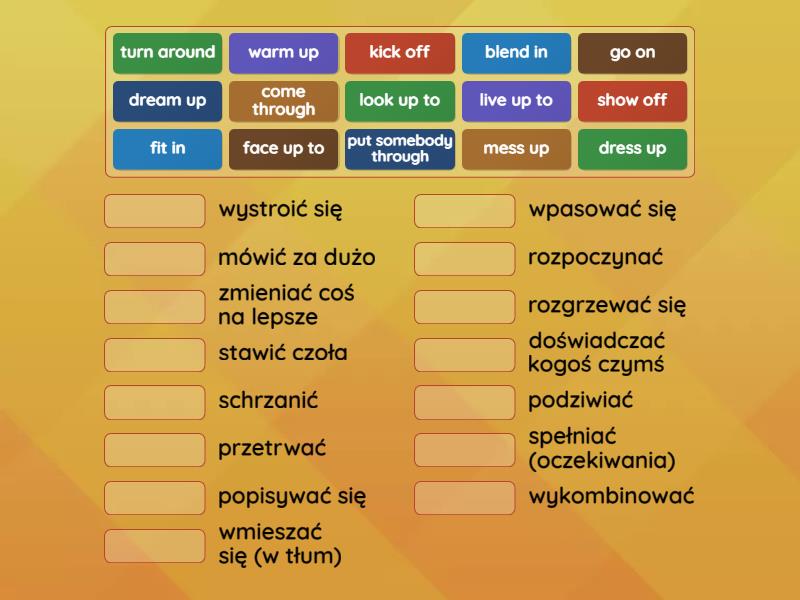 Gold Experience B2+ Unit 6 Phrasal verbs 2. - Match up