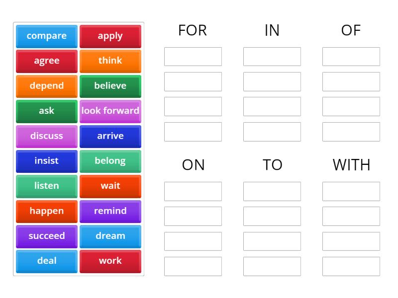 ACPB-B11-VERB+ PREPOSITION - Group sort