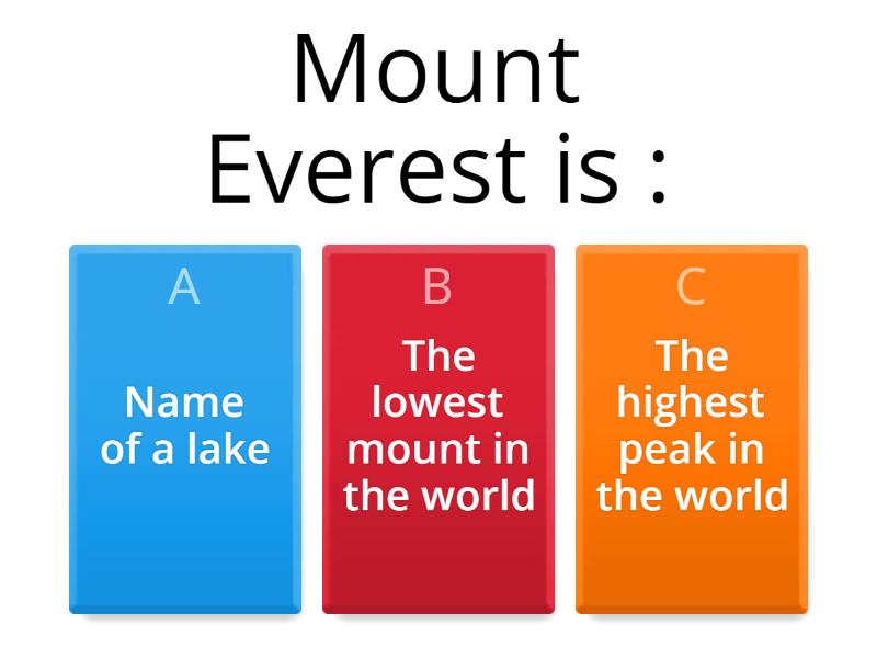 Mount Everest - Cuestionario