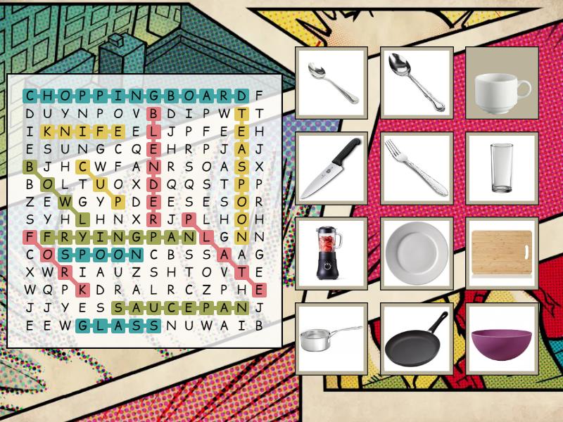 Unit 5 - Kitchen equipment - Wordsearch