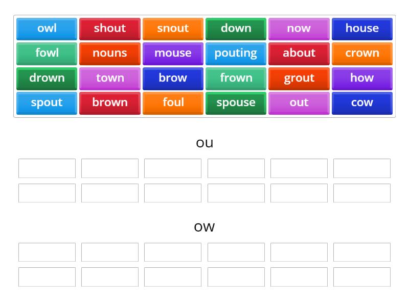 Sorting ou and ow - Group sort