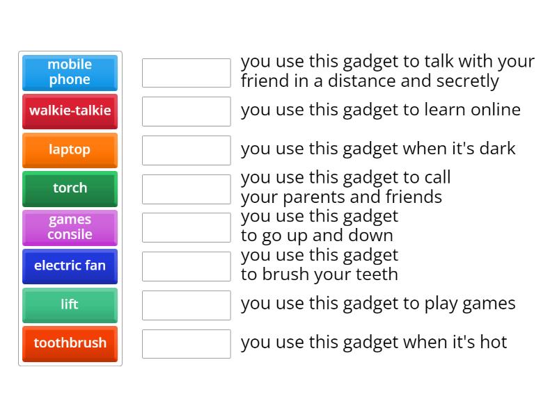 Gadgets - matching (Super Minds 3 U6) - Match up