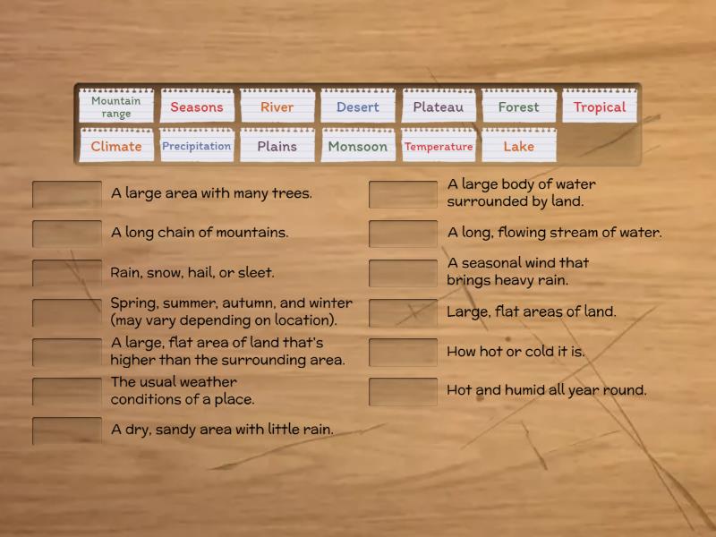 Geography - Match up