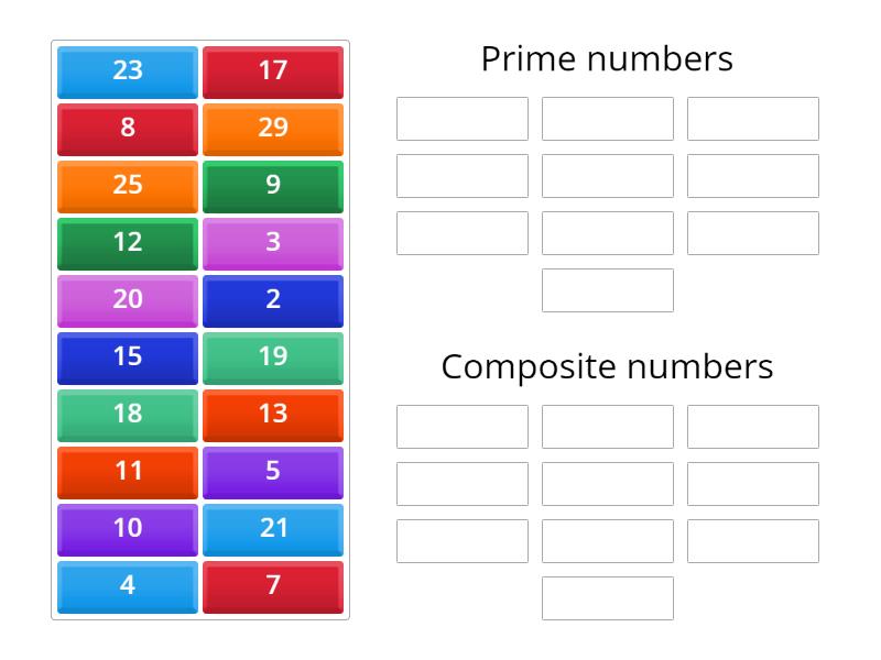 of Prime and composite numbers - Group sort