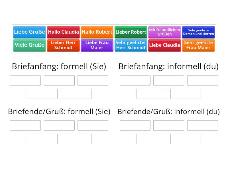 telc Deutsch A2 Schreiben Teil 2 Übung 2 - Group sort