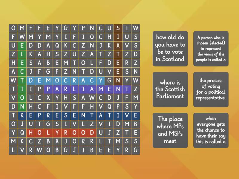 Democracy - Wordsearch
