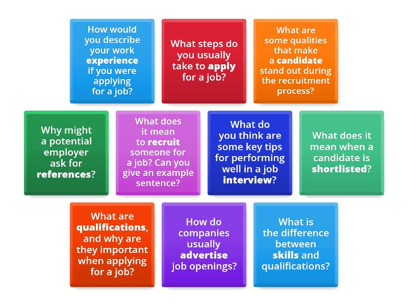 Job interviews - Review - Flip tiles