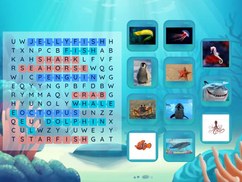sea animals - Wordsearch