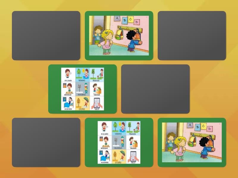 MEMOTEST RUTINAS EN EL JARDÍN - Matching pairs