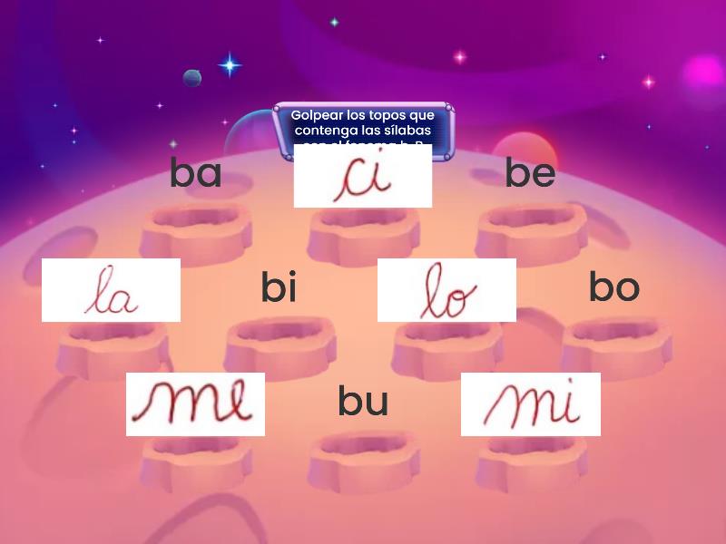 Sílabas con el fonema B, b - Whack-a-mole