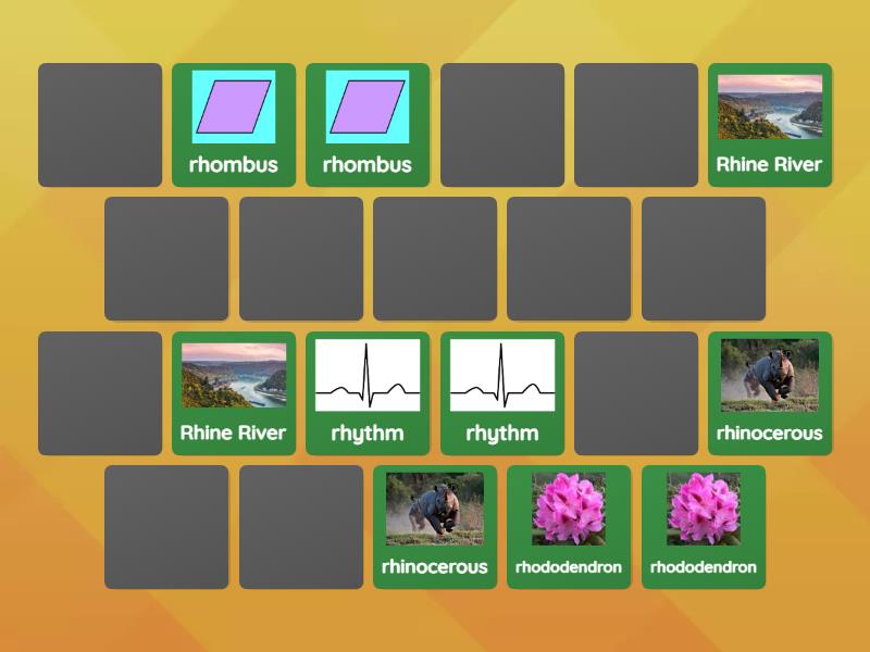 Greek "rh" Words - Matching pairs