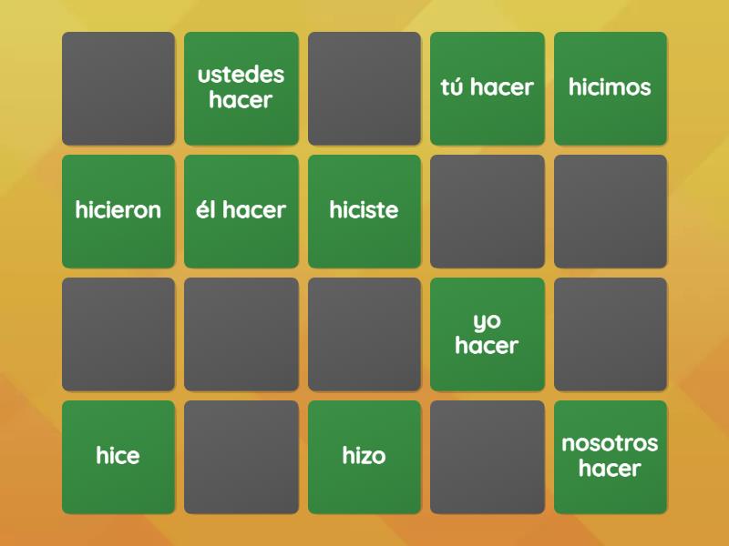 Ser y hacer pasado simple - Matching pairs