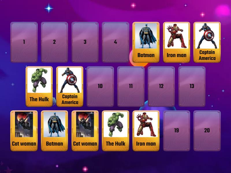 JFF - SUPER HEROES MEMORY - Matching pairs