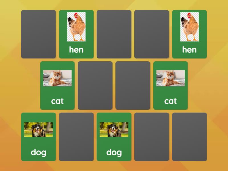 farm animal match - Matching pairs