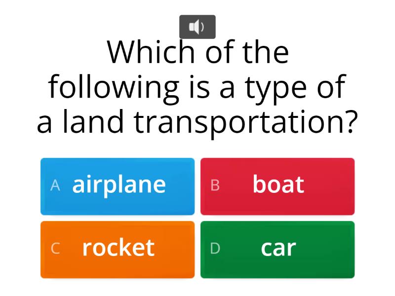 Transportation quiz- Kindergarten - Cuestionario